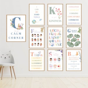 Floral Classroom Art, Floral Calm Corner Posters, Floral ABC Poster ...