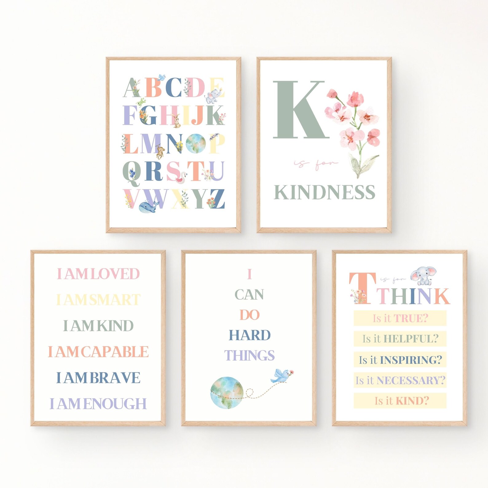 Floral Classroom Art, Floral Calm Corner Posters, Floral ABC Poster ...