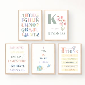 Floral Classroom Art, Floral Calm Corner Posters, Floral ABC Poster ...