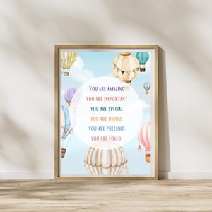 Hot Air Balloon Wall Decor- Hot Air Balloon Calm Corner Posters ...