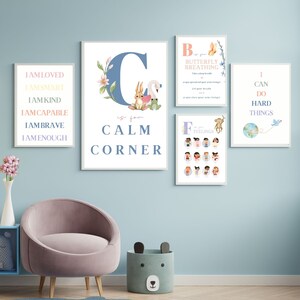 Floral Classroom Art, Floral Calm Corner Posters, Floral ABC Poster ...