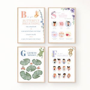 Floral Classroom Art, Floral Calm Corner Posters, Floral ABC Poster ...