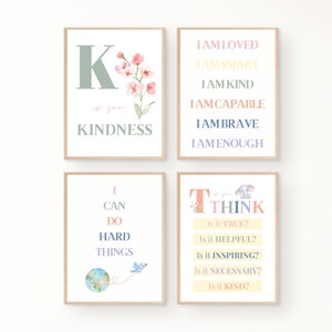 Floral Classroom Art, Floral Calm Corner Posters, Floral ABC Poster ...