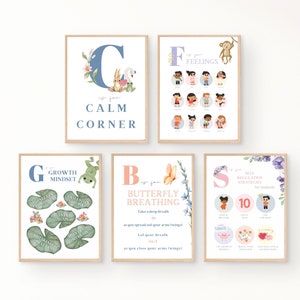 Floral Classroom Art, Floral Calm Corner Posters, Floral ABC Poster ...
