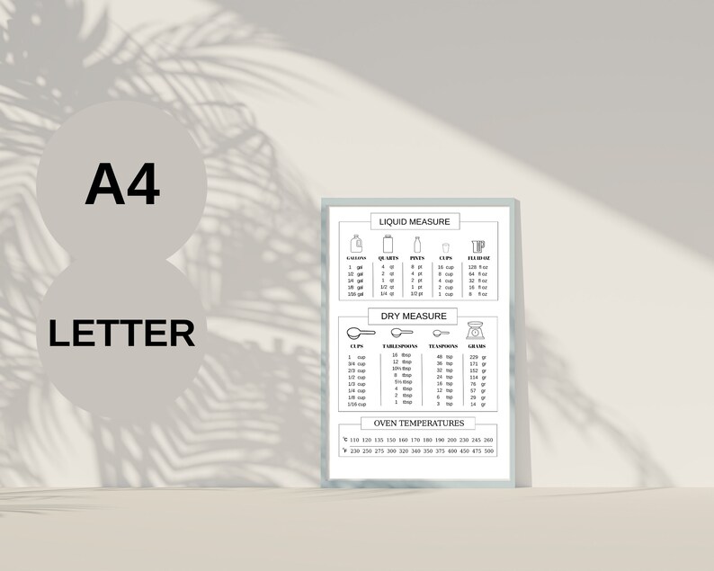 Printable Kitchen Cheat Sheet, Kitchen Substitution Chart, Kitchen ...