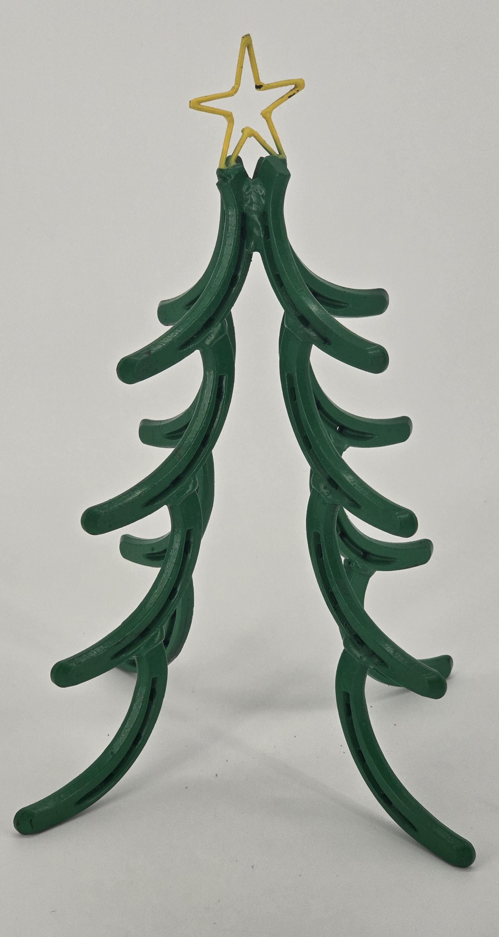 Rustic Horseshoe Christmas Tree Decor | Handmade Metal Holiday Tree ...
