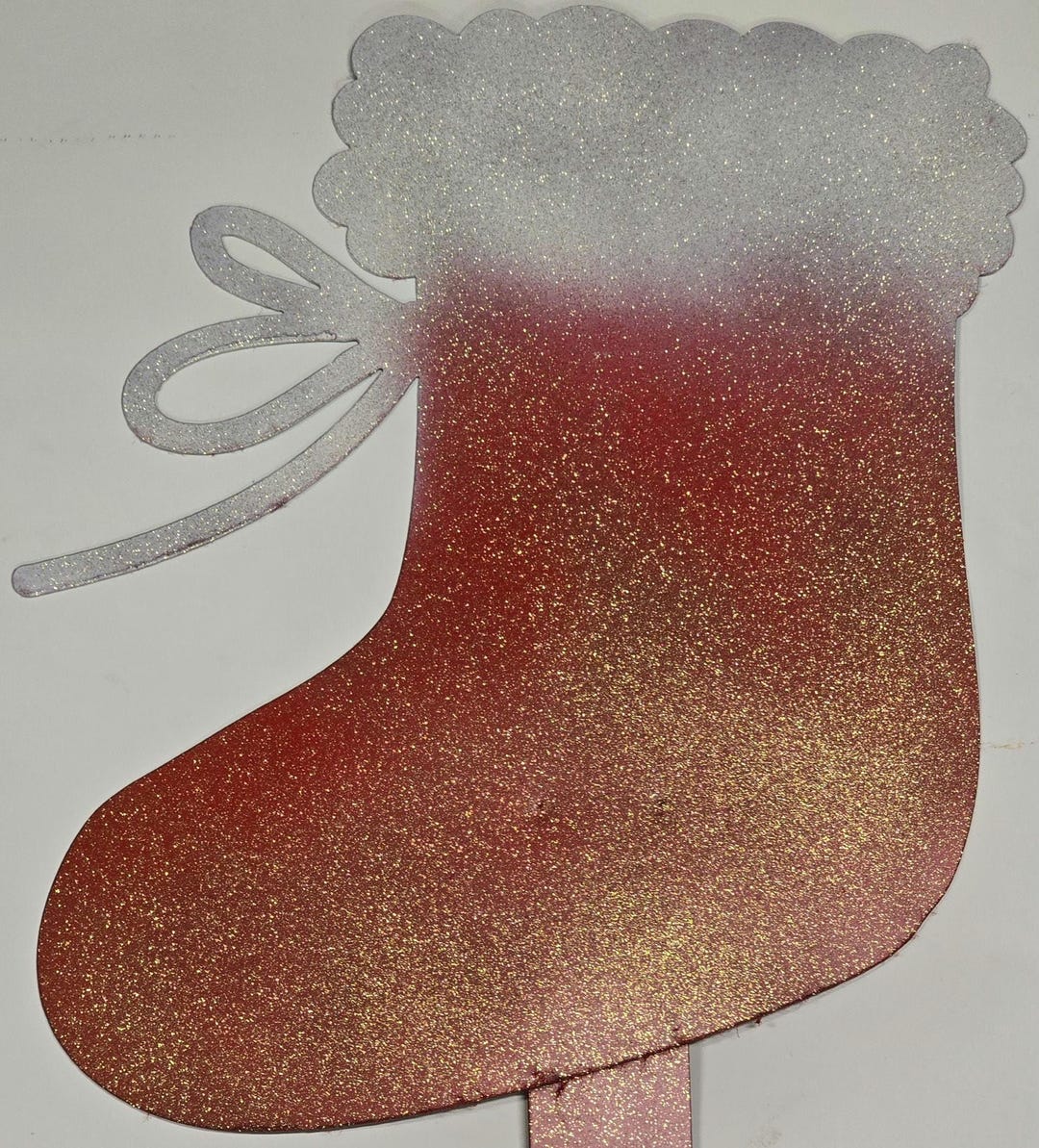 Glittering Metal Stocking Yard Art | Festive Outdoor Holiday Decoration ...