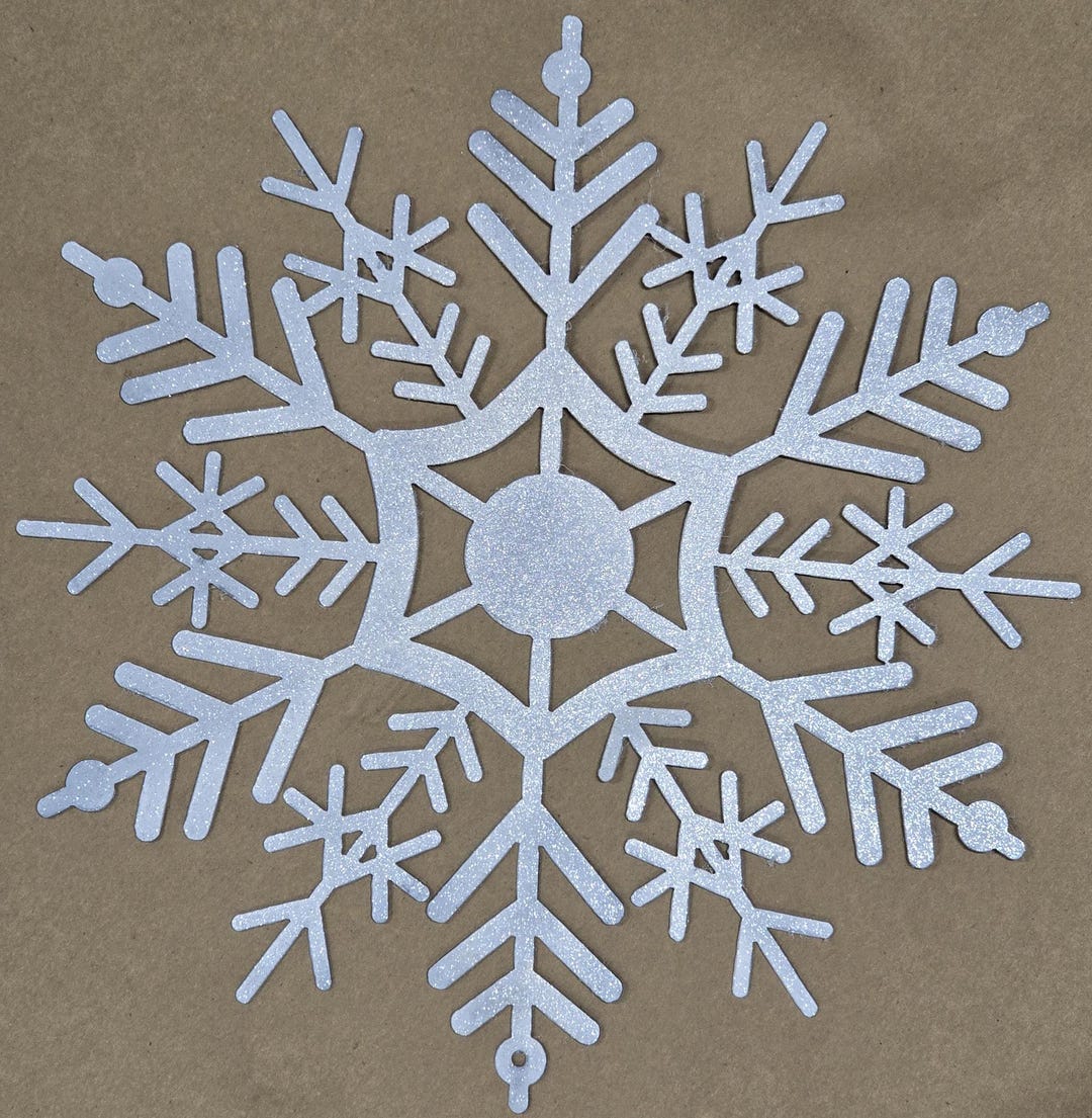 Large Snowflake Yard Art With Glitter | Sparkling Outdoor Winter Decor ...
