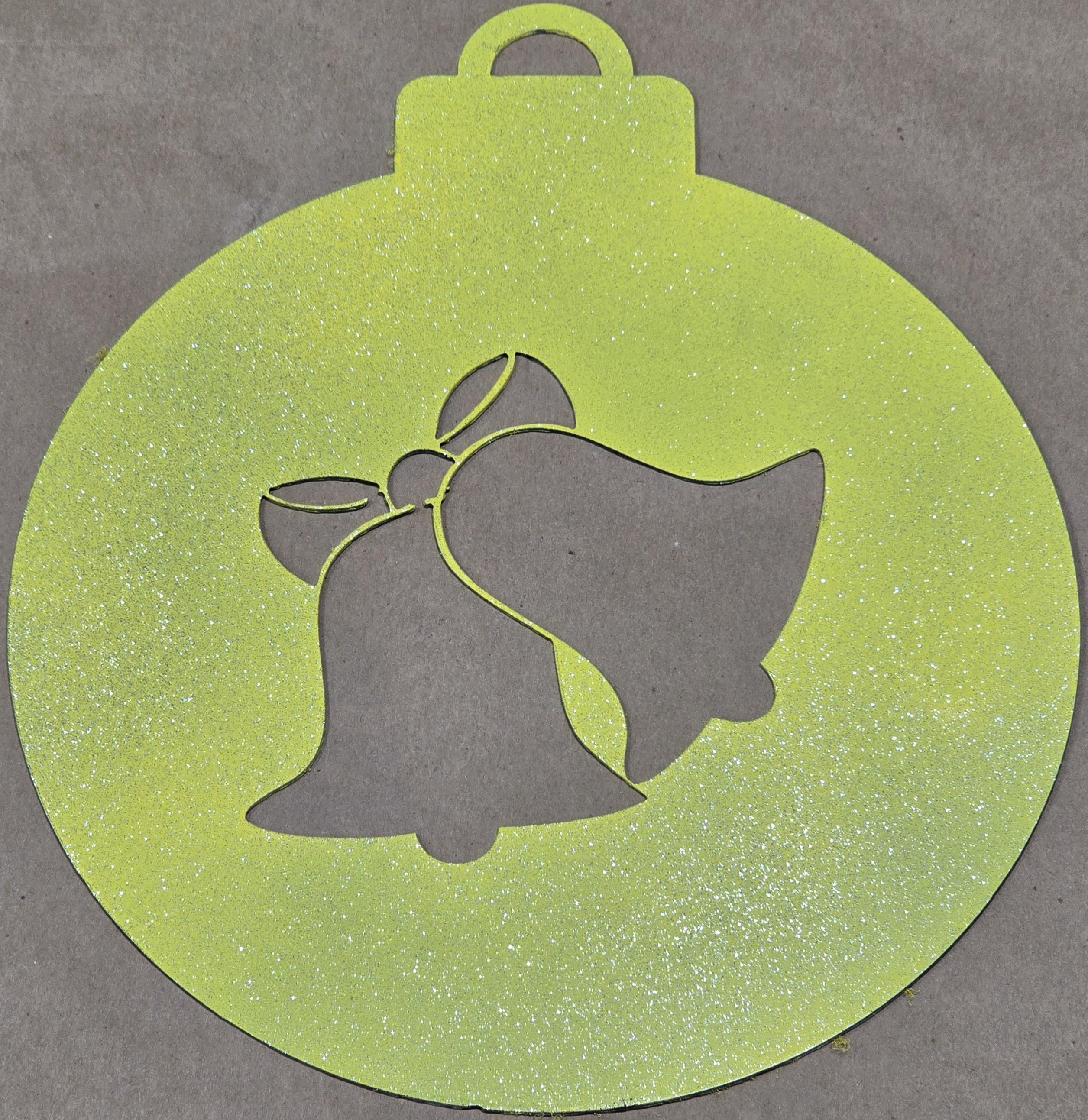 Large Metal Ornament Bell Cutout With Glitter | Sparkling Holiday Decor ...