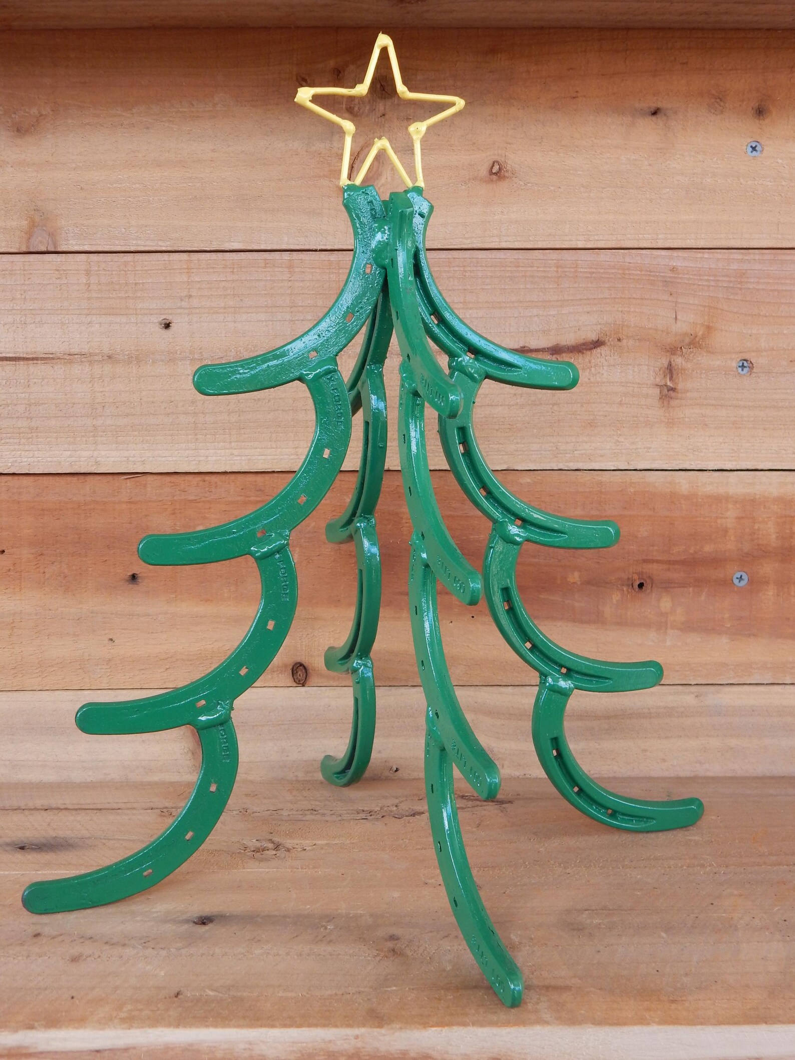Rustic Horseshoe Christmas Tree Decor | Handmade Metal Holiday Tree ...