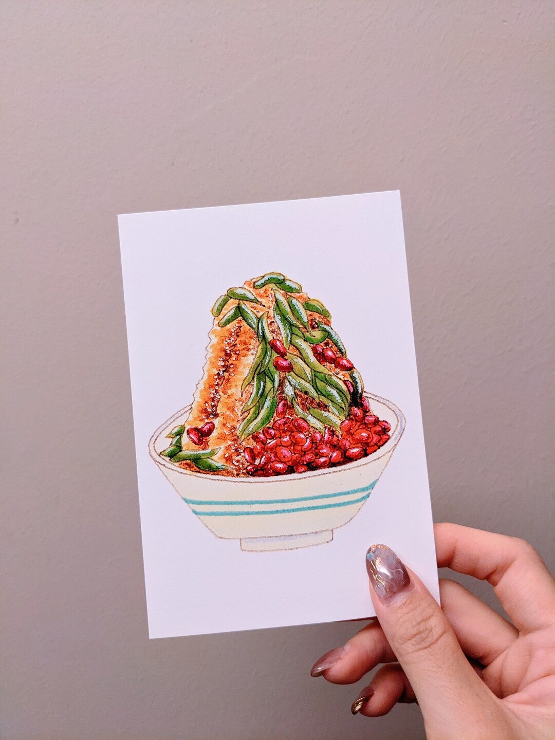 Cute Dessert Card Chendol Cendol Ice Bowl Food Illustration Dessert ...
