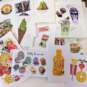 Mooncake Card Mid-autumn Festival Food Illustration Dessert Drawing ...