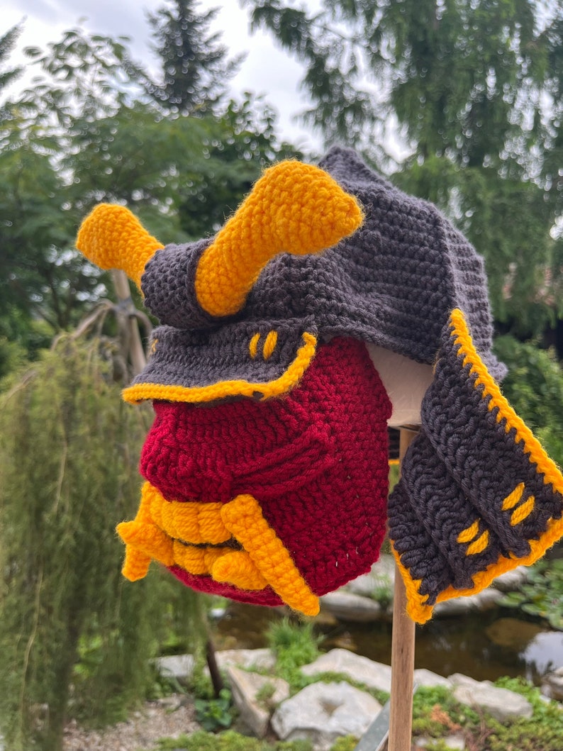 Kabuto Samurai Helmet Oni Mask Ninja Crochet Pattern - Etsy