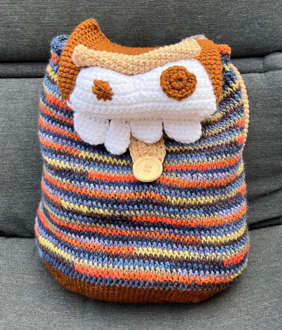 Brown Monster Crochet Kids Backpack Bag Pattern - Etsy