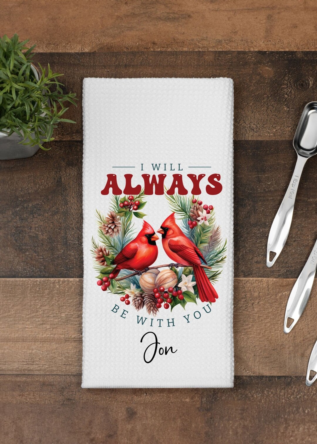 Cardinal Kitchen Decor Dish Towel, Christmas, Memorial Microfiber ...
