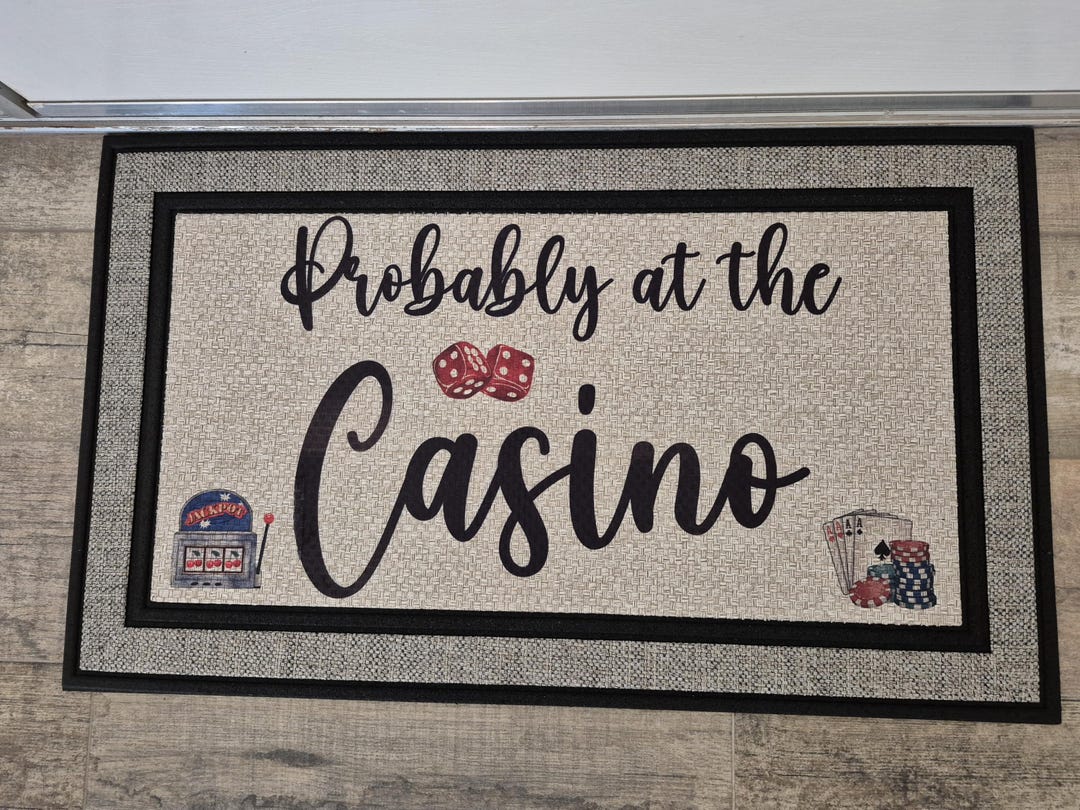 Casino Welcome Mat, Gamble, Poker, Indoor Outdoor Doormat, Housewarming, Wedding, Couple, for ...