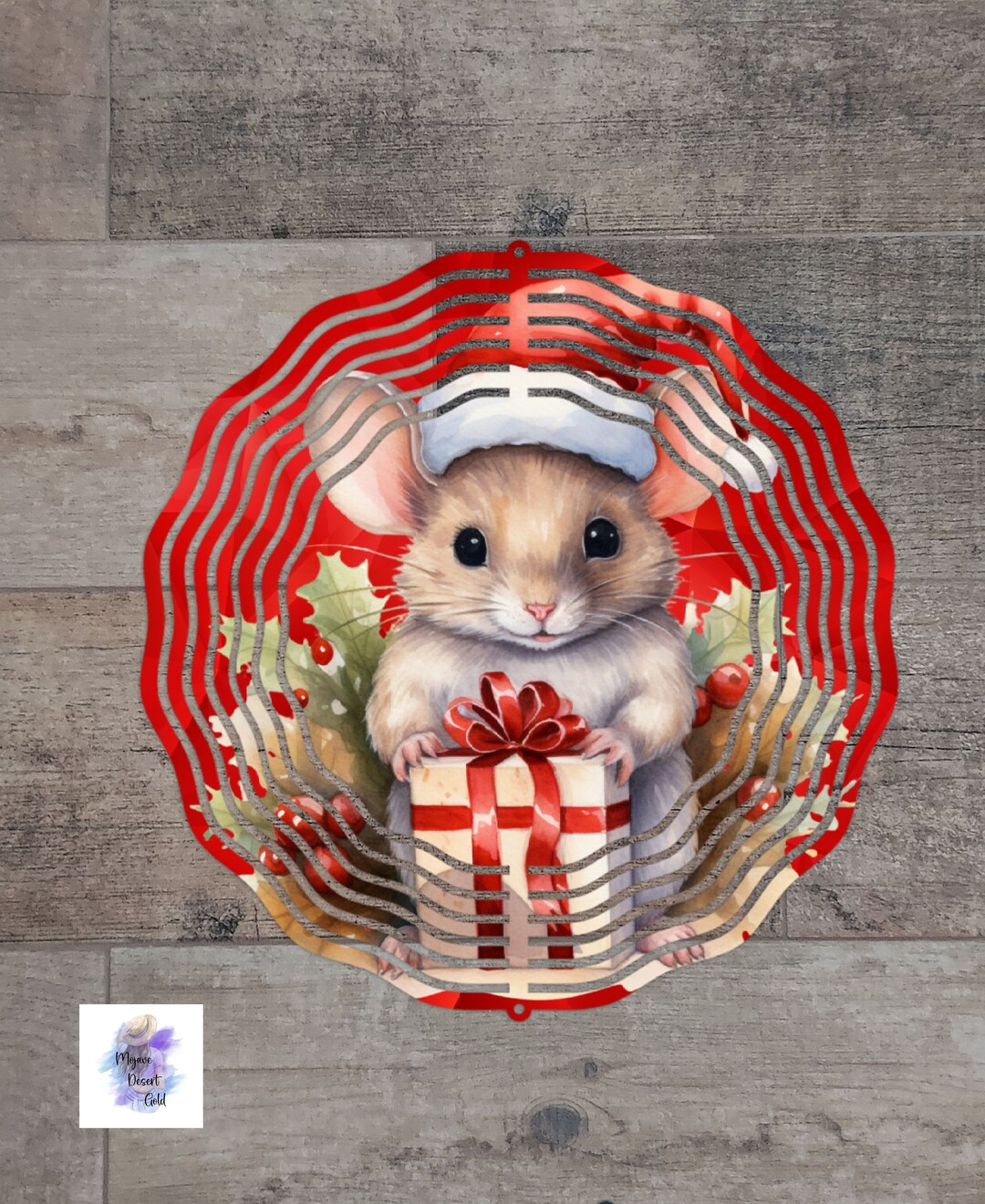 Mouse Wind Spinner, Christmas Vibrant, Metal, Garden, Yard or Porch ...