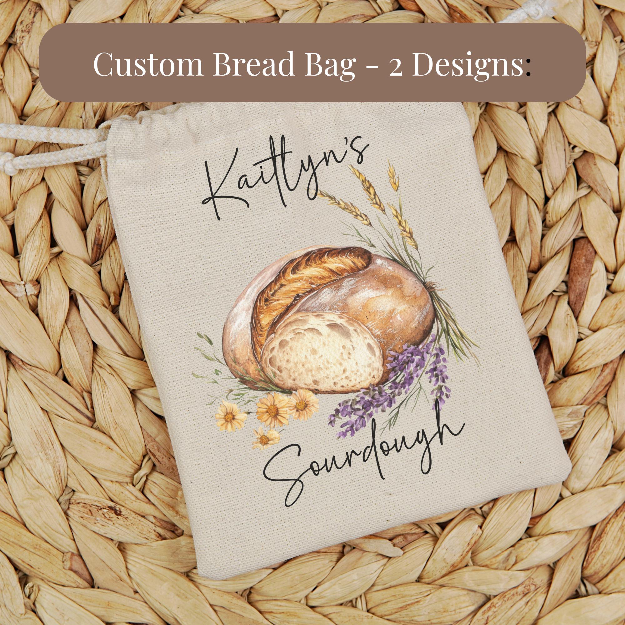 Personalized Sourdough Canvas Bread Bag Baker Gift Idea Women Custom ...