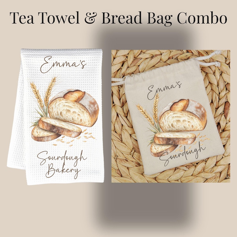 Personalized Sourdough Canvas Bread Bag Baker Gift Idea Women Custom ...