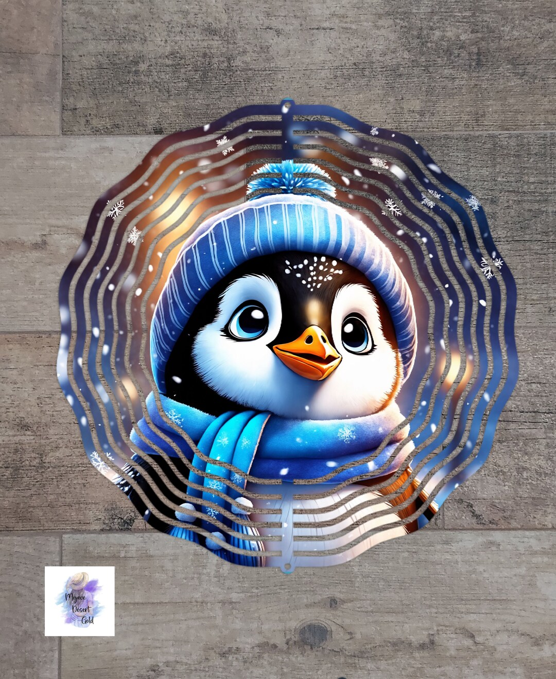 Penguin Wind Spinner, Northern Lights, Aurora Borealis, Vibrant, Metal ...