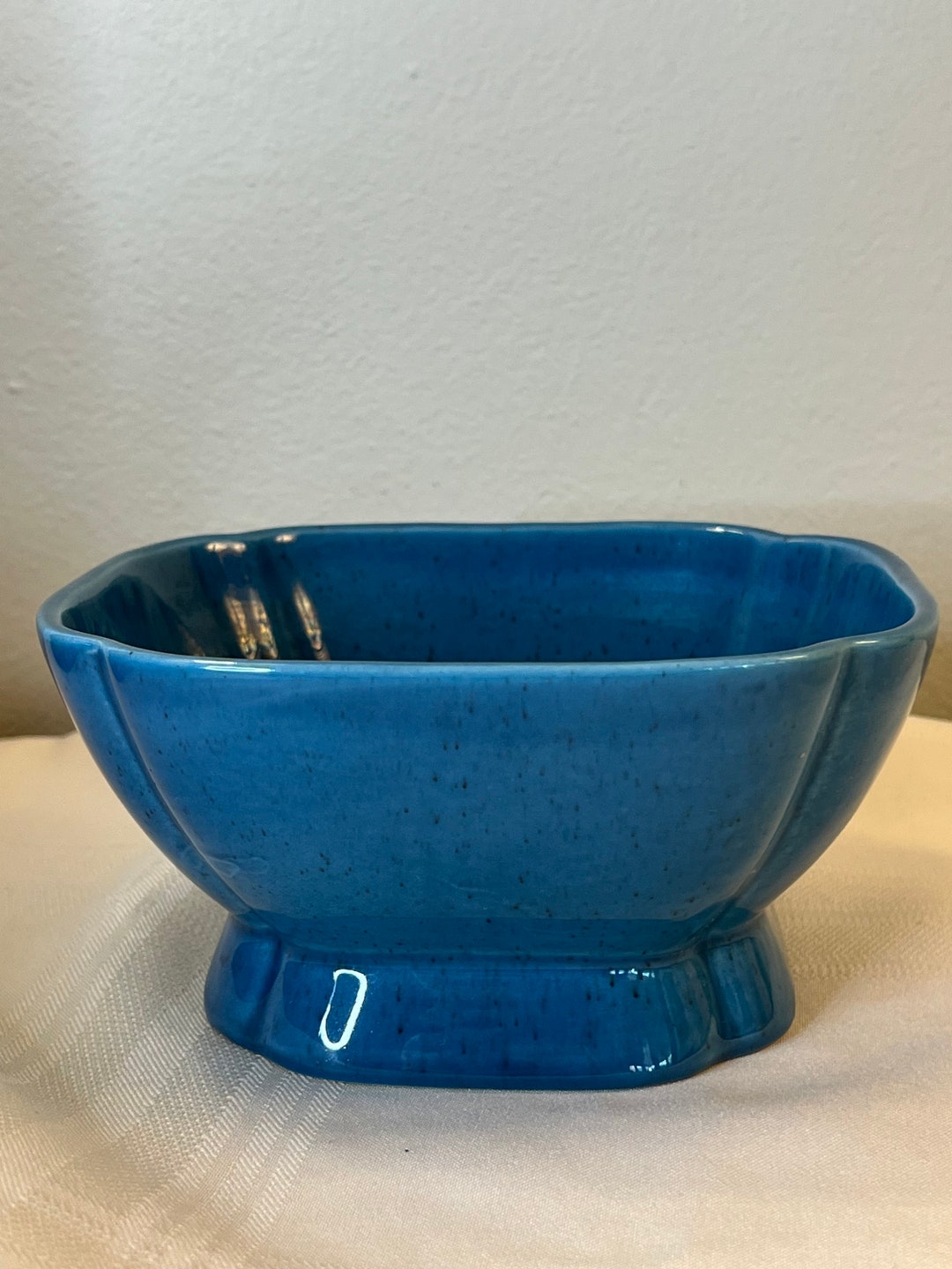 Bright Blue Shawnee Planter, Trinket Dish, Ceramic Dish, Shallow Pot ...