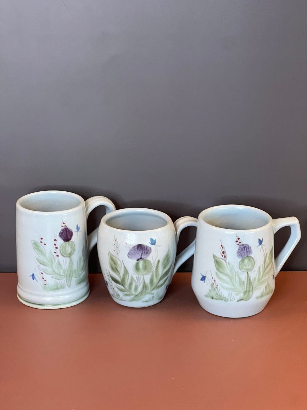 Three 3 Buchan Portobello Stoneware Pottery of Scotland Stoneware Mugs ...