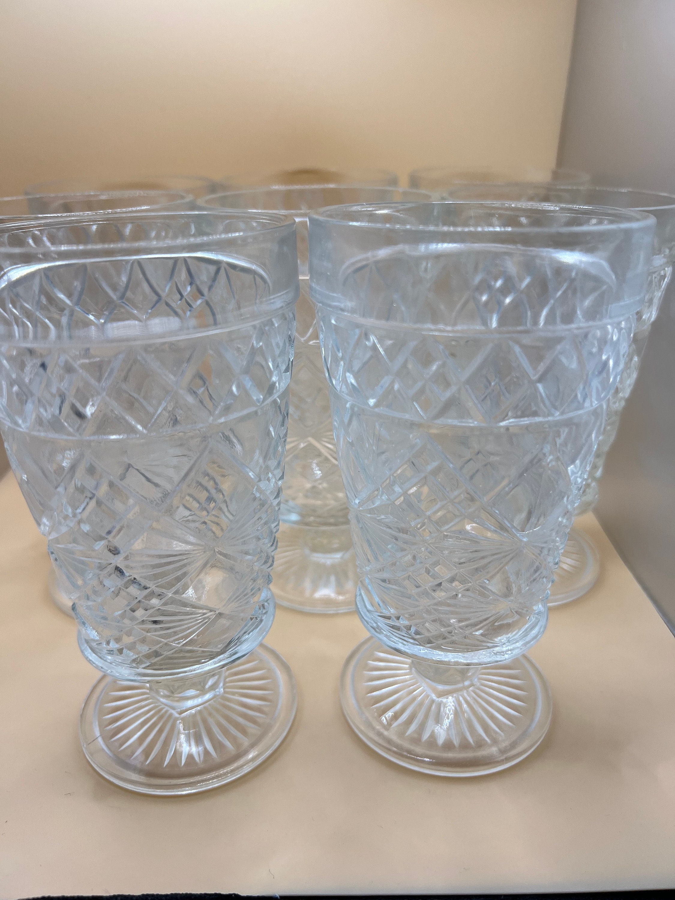 Eight 8 Vintage Hazel Atlas Glasses, Vintage Hazel-atlas Stemware ...