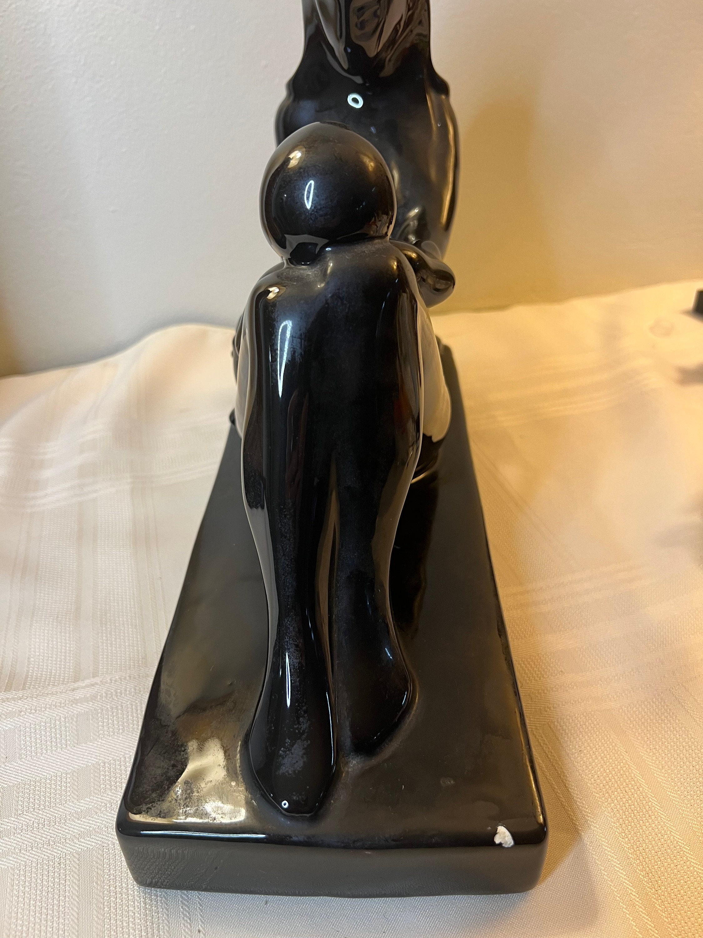 Royal Haeger 1990s Modern, Black Art Deco Pottery, Mother and Child ...