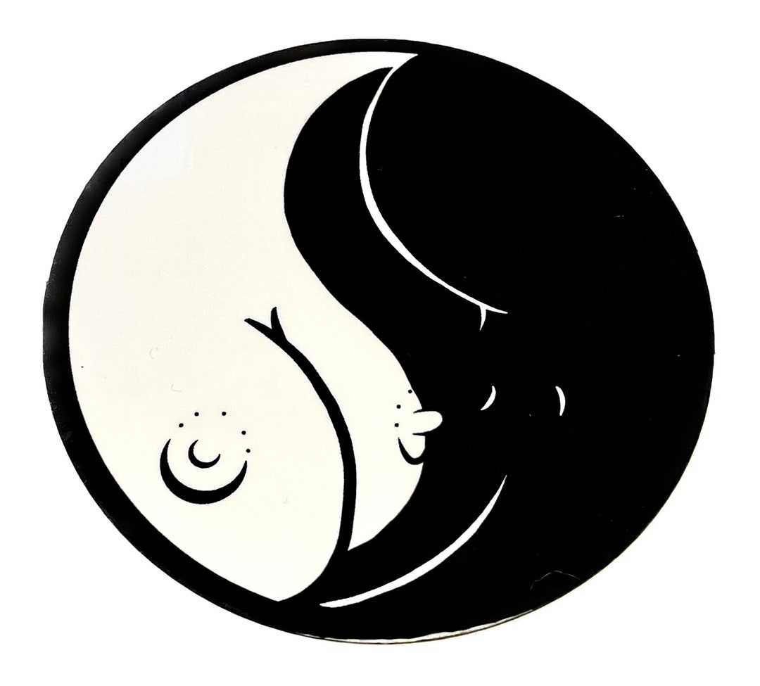 Ass And Titties Yin Yang Sticker 3x3 Etsy