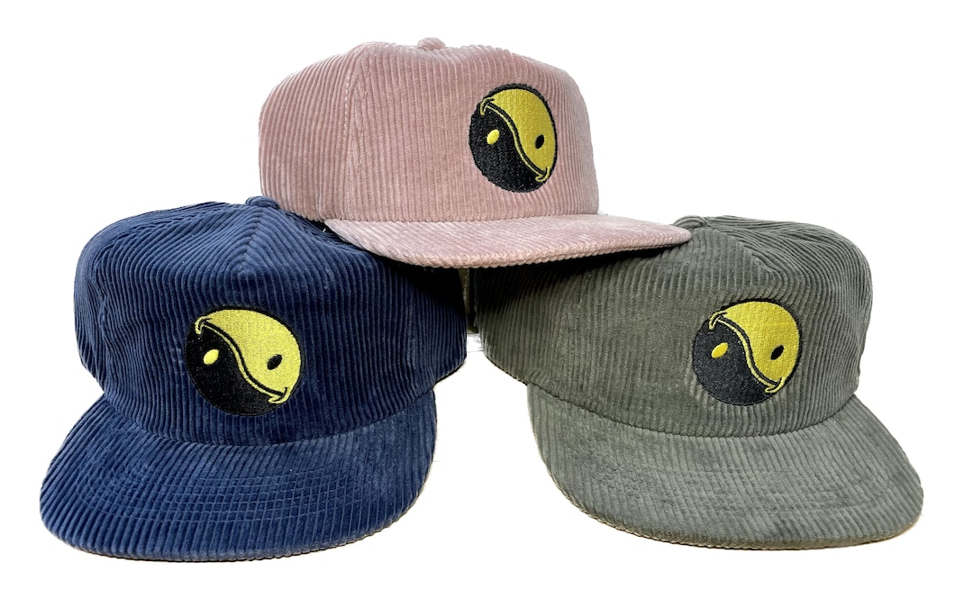 Smiley Yin Yang Corduroy Snap Back Hats - Etsy