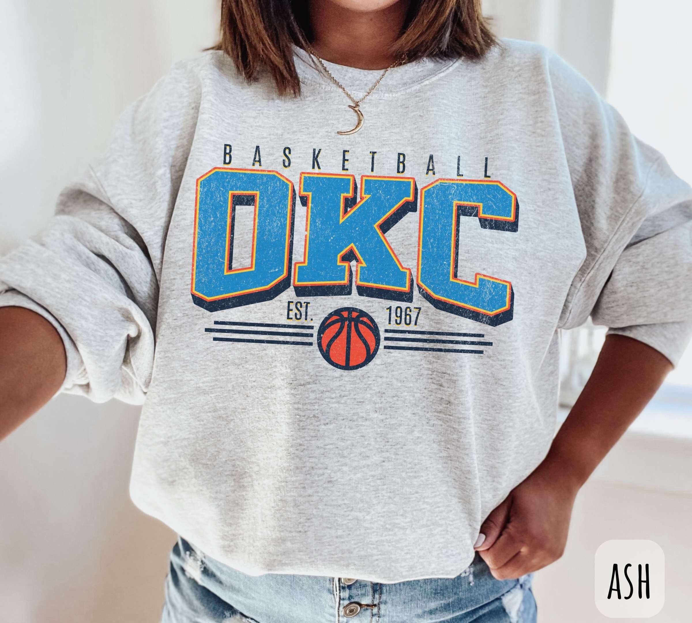 Vintage OKC Basketball Sweatshirt, Oklahoma City Basketball Shirt, OKC ...