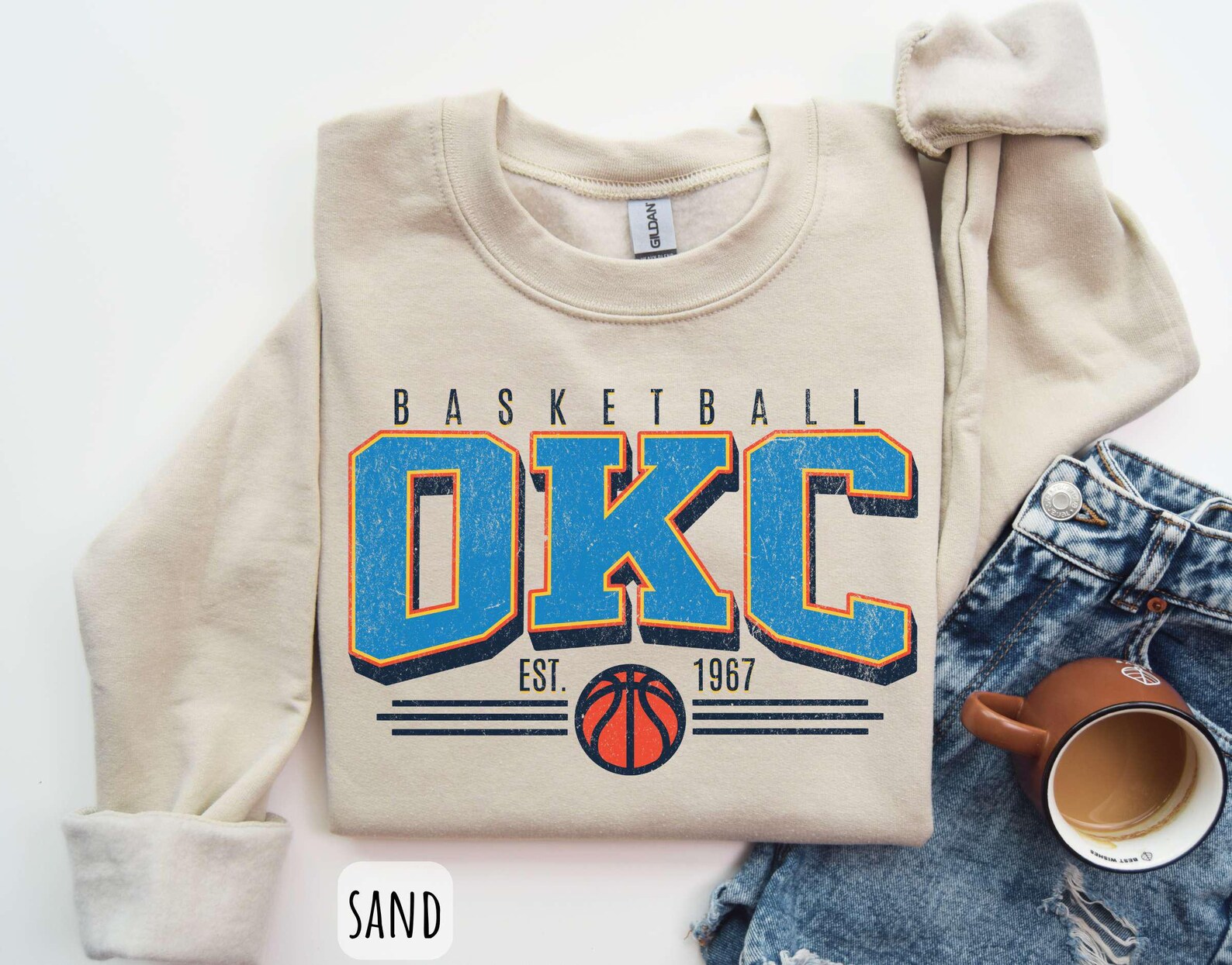 Vintage OKC Basketball Sweatshirt, Oklahoma City Basketball Shirt, OKC ...