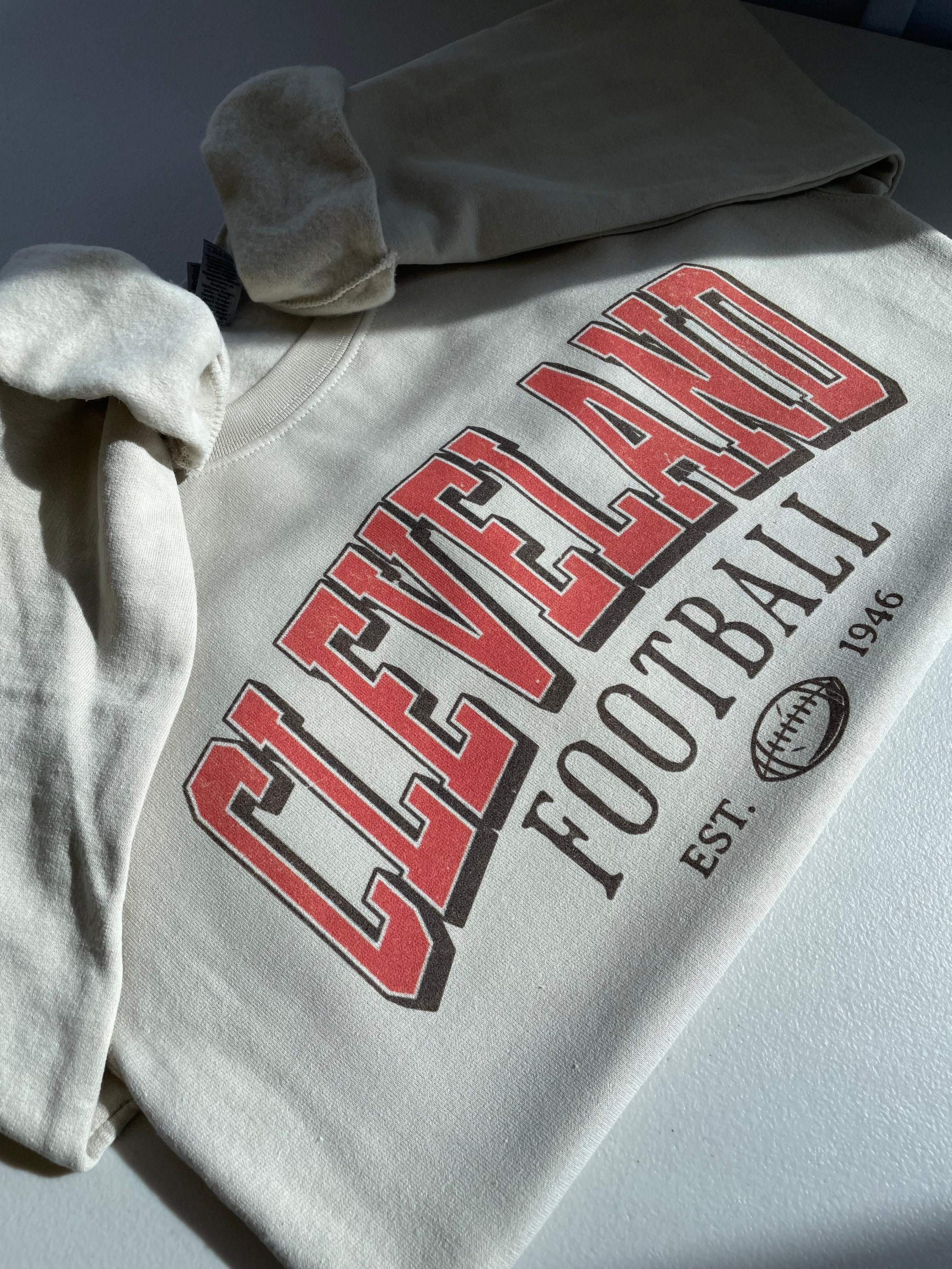 Vintage Cleveland Football Sweatshirt Cleveland Fan Crewneck Game Day ...