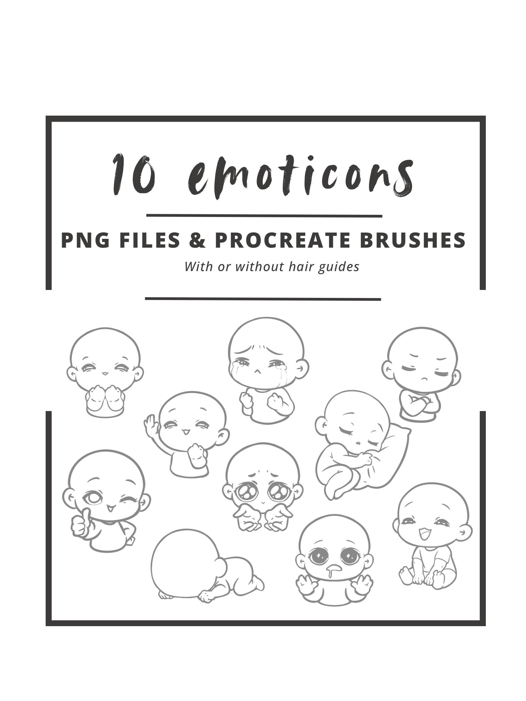 Chibi Emoticon Template - PNG and Procreate - Etsy UK