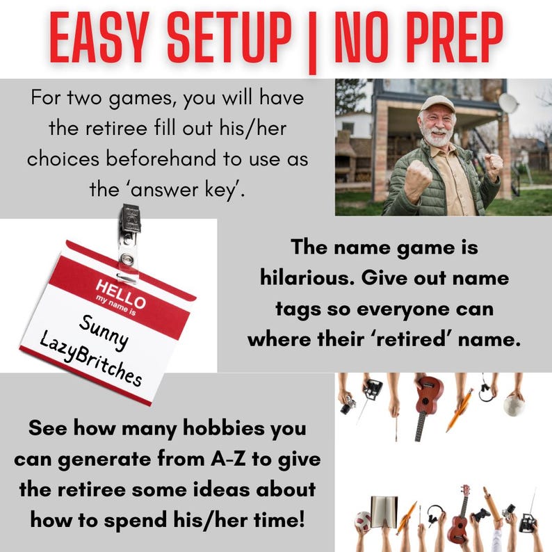 Retirement Party Game Bundle | Interactive Fun (digital Download) - Etsy