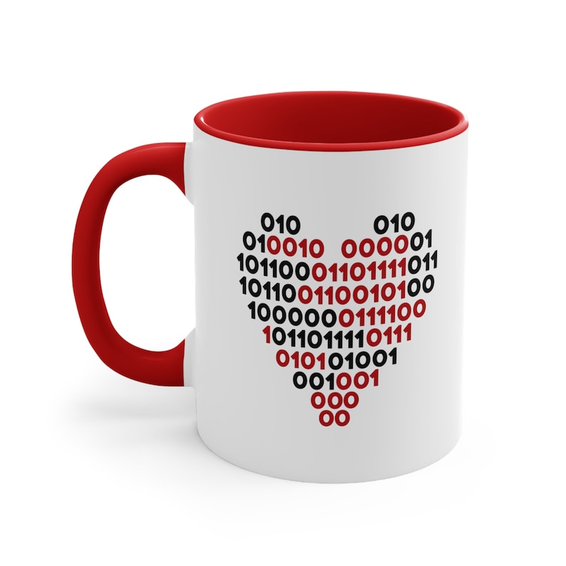 I Love You Binary Code Gift 11 Oz Coffee Mug Valentines Gift Gift for Her Gift for Him Computer ...