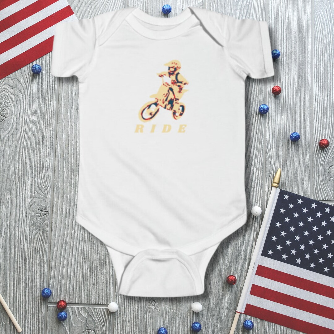 Infant Racing Bodysuit Ride W/ Baby Riding Dirtbike Infant Motocross ...
