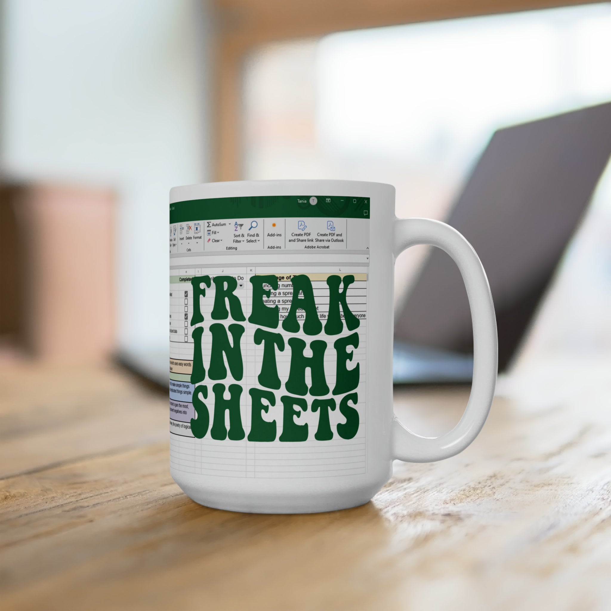 15 Oz Google Sheets Mug Excel Mug, Freak in the Sheets, Accountant Gift ...