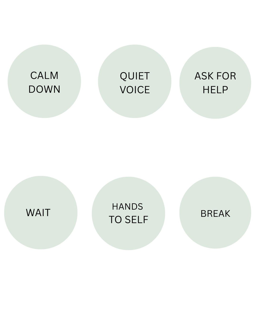 Calm Down Choice Tokens Printable | Visual Calm Choices for Kids | Self ...