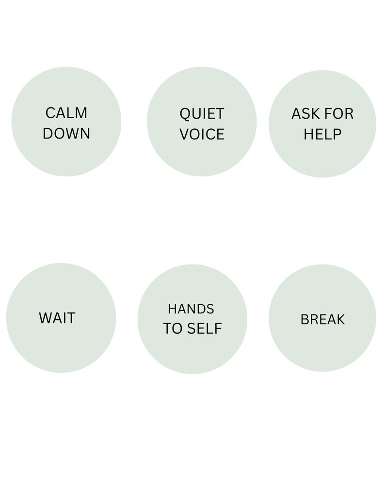 Calm Down Choice Tokens Printable | Visual Calm Choices for Kids | Self ...