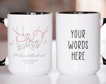 Personalized Pinky Promise Holding Hands Mug, Valentines Day Coffee Mug ...