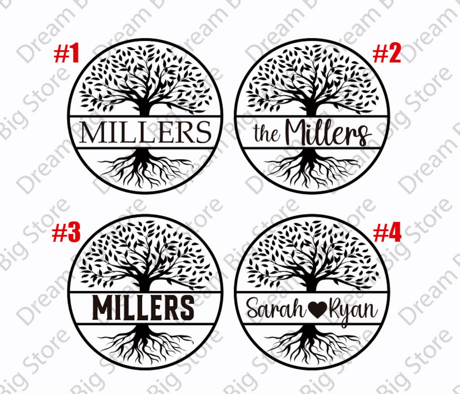 Family Tree Monogram SVG: Custom Last Name Sign (digital Download) - Etsy