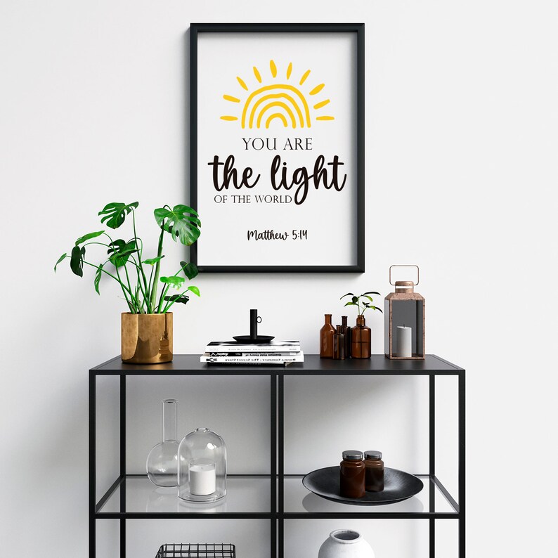You Are the Light, Matthew 5:14, Christian Wall Art, Wall Art Prints ...