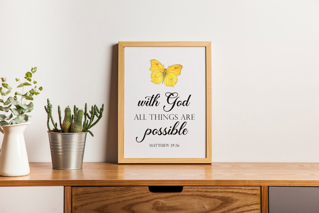With God All Things Are Possible, Matthew 19:26, Christian Wall Art ...