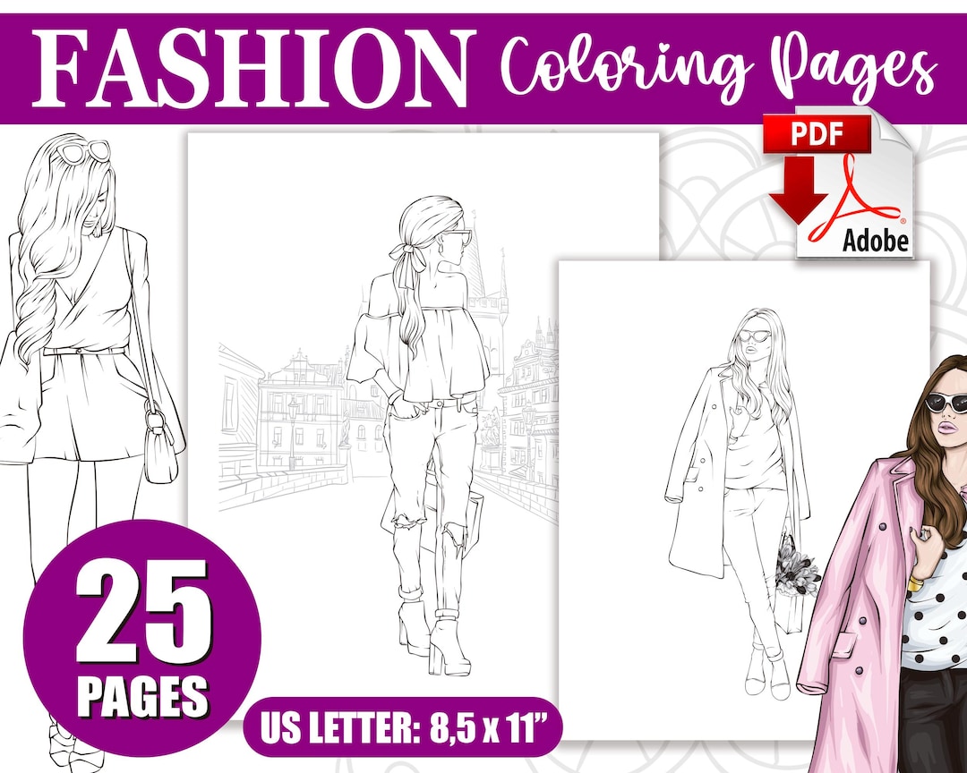 Fashion Coloring Pages, Cute Coloring Pages, Adult Coloring Pages ...