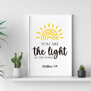 You Are the Light, Matthew 5:14, Christian Wall Art, Wall Art Prints ...