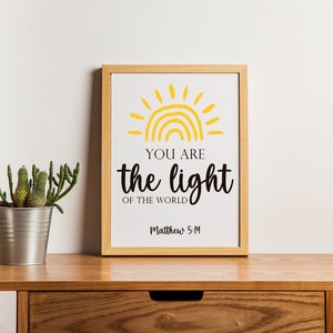 You Are the Light, Matthew 5:14, Christian Wall Art, Wall Art Prints ...