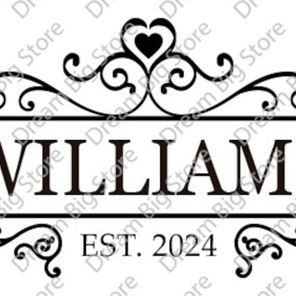 Last Name Monogram - Etsy