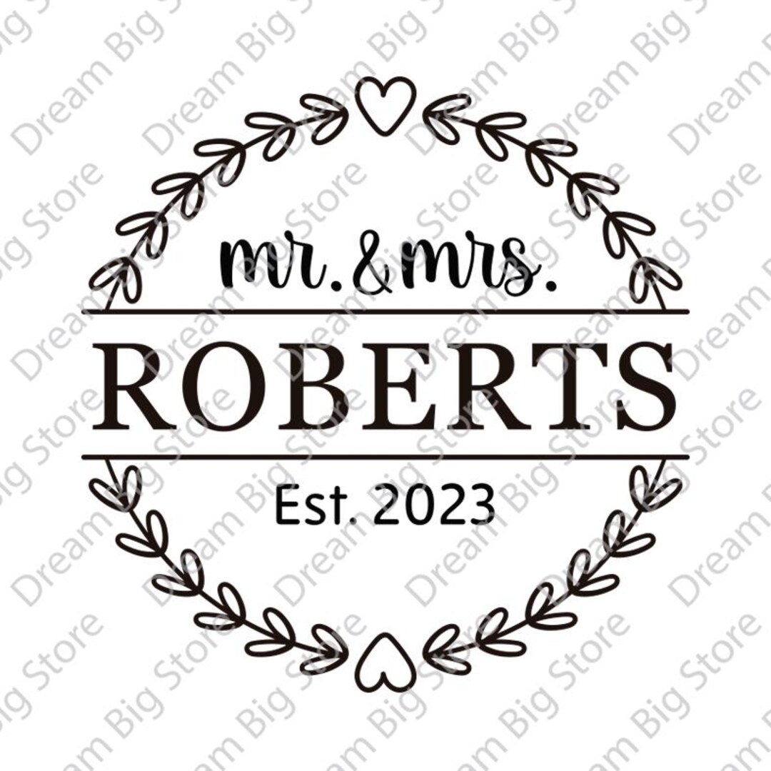 Custom Family Name Sign SVG: Monogram Cut File (digital Download) - Etsy
