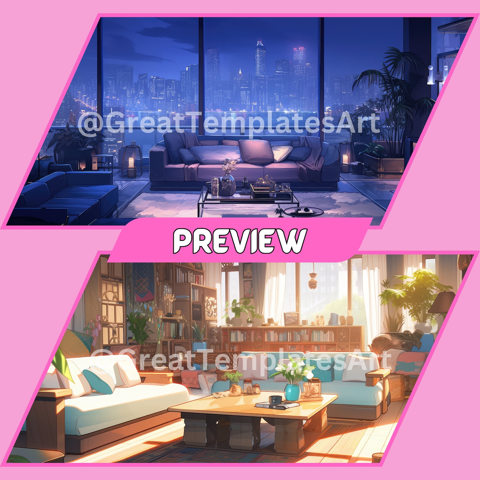 100 Anime Vtuber Backgrounds: Lofi Stream & Zoom Backgrounds (PNG ...
